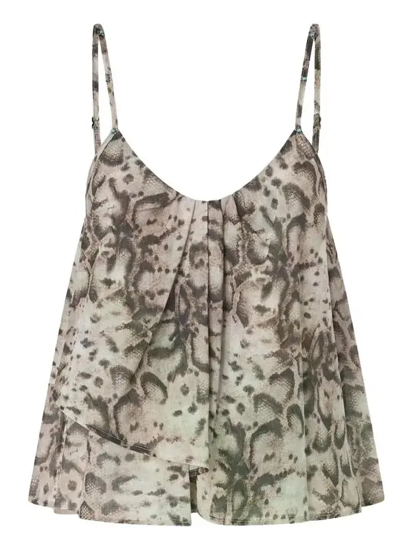 Pinko Strappy Top With Snake Print - Neutrals