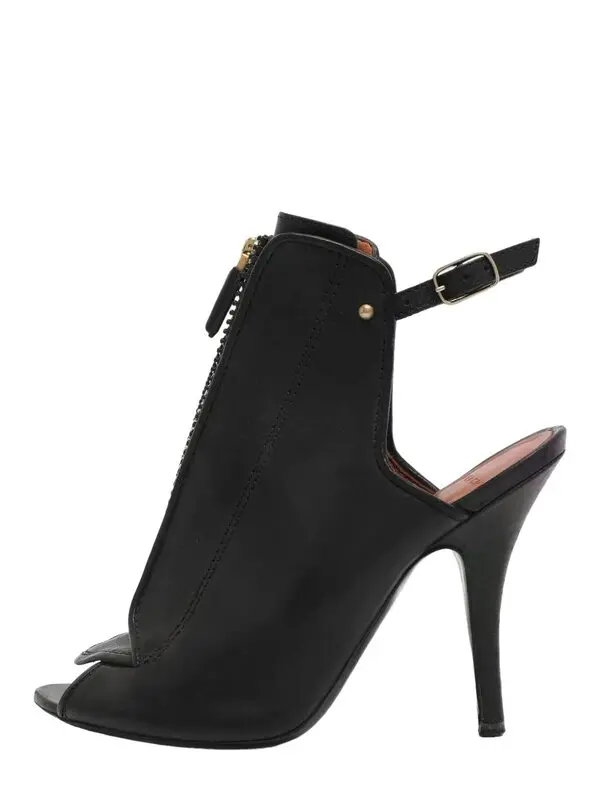 Givenchy Leather Peep-toe Stiletto Sandals - Black