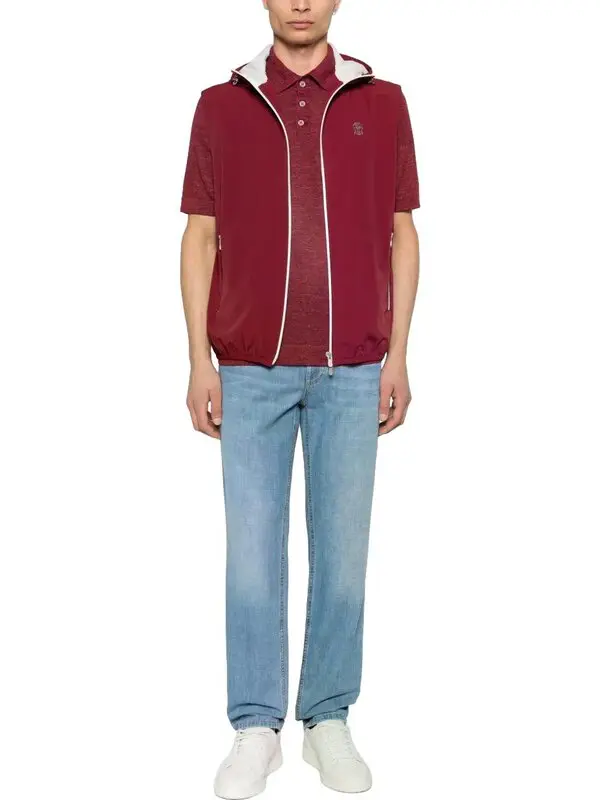 Brunello Cucinelli Buttoned Short-sleeve Polo Shirt - Red