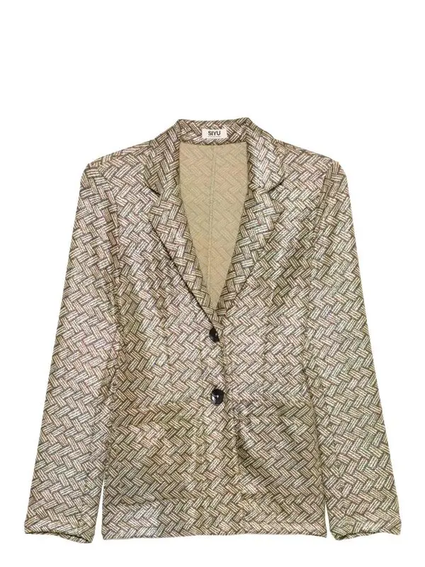 SIYU Tallis Patterned Button-fastening Blazer - Silver