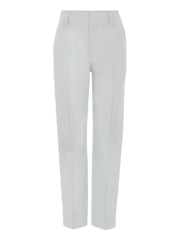 Chloé Cigarette Trousers In Linen-cotton Mix - Storm Grey