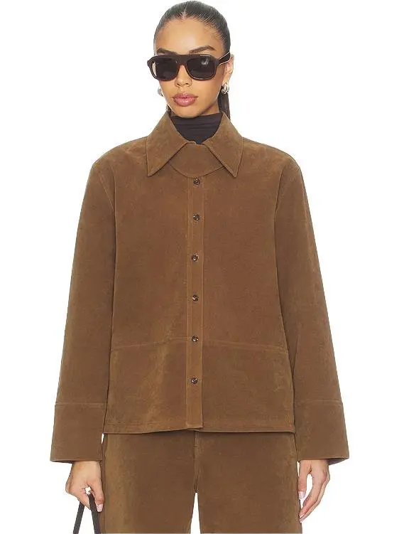 Apparis Ren Sans Suede Overshirt In . Also - Brown