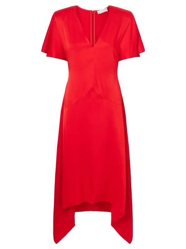 Stella McCartney Satin Midi Dress - Red