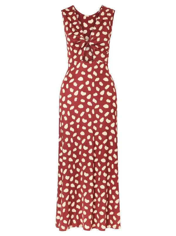 Johanna Ortiz Horizonte Místico Printed Jersey Midi Dress - Red