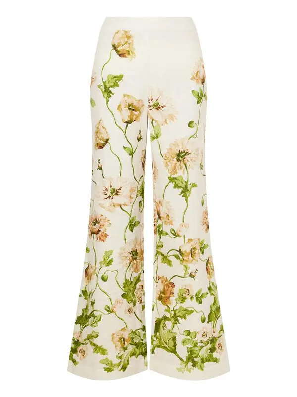 Cara Cara Floral-print Linen Wide-leg Trousers - Multi