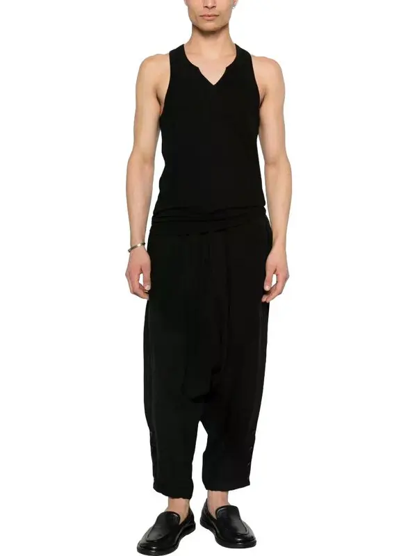 Yohji Yamamoto V-neck Tank Top - Black