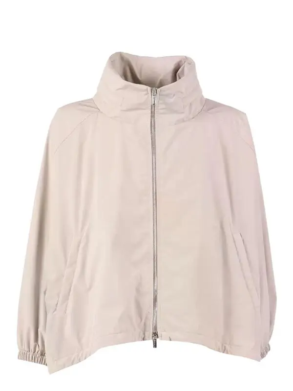 MOORER Zip Fastening Funnel Neck Jacket - Neutrals