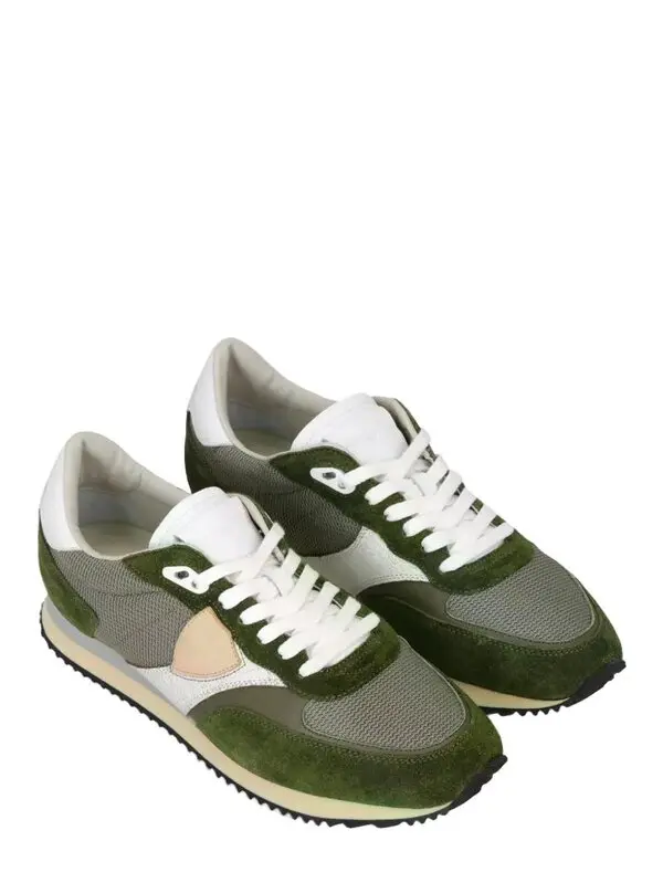 Philippe Model Suede Panelled Trainers - Green