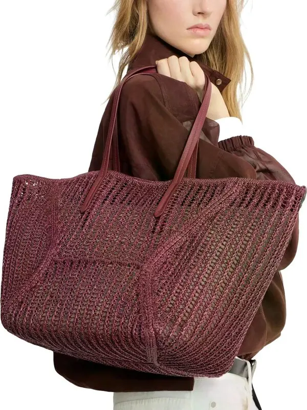 Brunello Cucinelli Techno Raffia Bc Duo Bag - Red