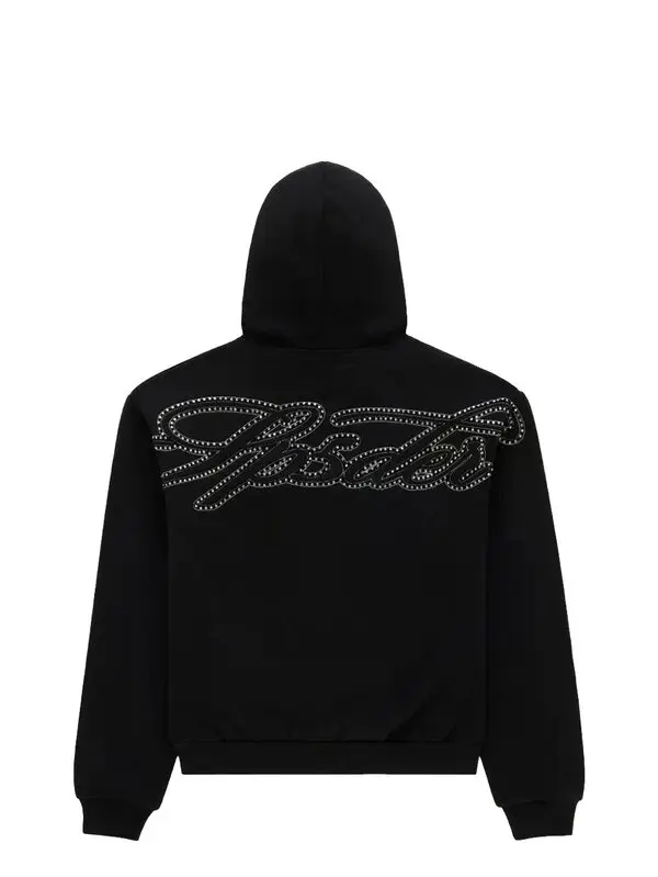 SP5DER Rhinestone-embellished Hoodie - Black