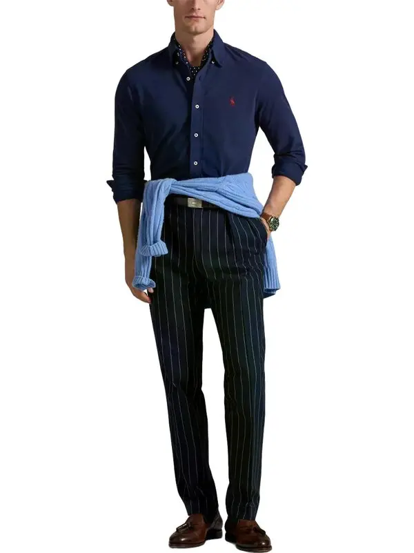 Polo Ralph Lauren Embroidered Long-sleeved Shirt - Blue