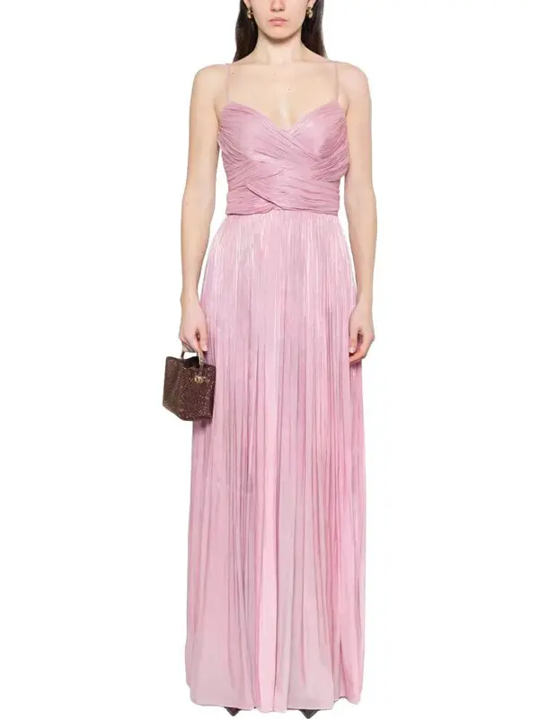 Costarellos Pleated Maxi Dress - Pink