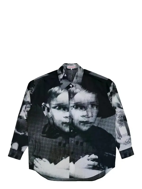 WALTER VAN BEIRENDONCK Print Button Shirt - Black