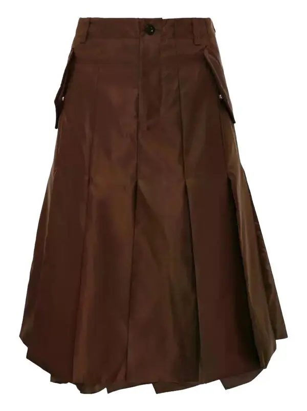 Sacai Mid Flap-pocket Skirt - Brown