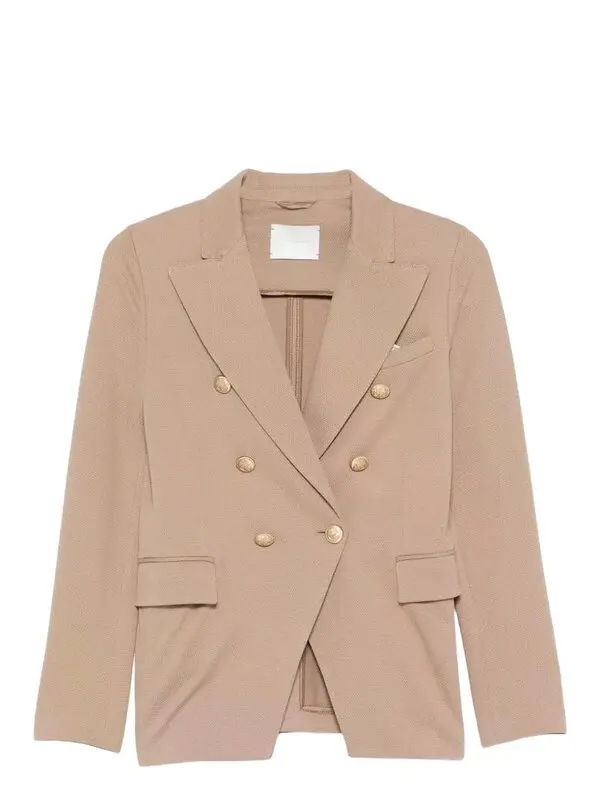CIRCOLO 1901 Double-breasted Blazer With Gold-tone Buttons - Neutrals