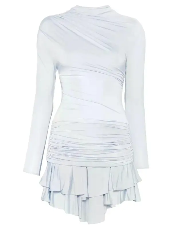 SELF-PORTRAIT Ruffled Mini Dress - Blue