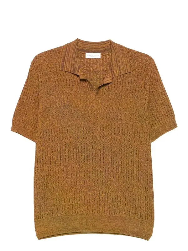 ROBERTO COLLINA Knitted T-shirt - Brown
