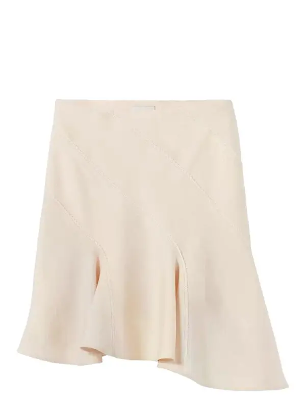 Claudie Pierlot Asymmetrical Lace Trim A-line Skirt - Neutrals