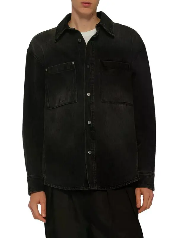WOOYOUNGMI Washed Denim Shirt - Grey