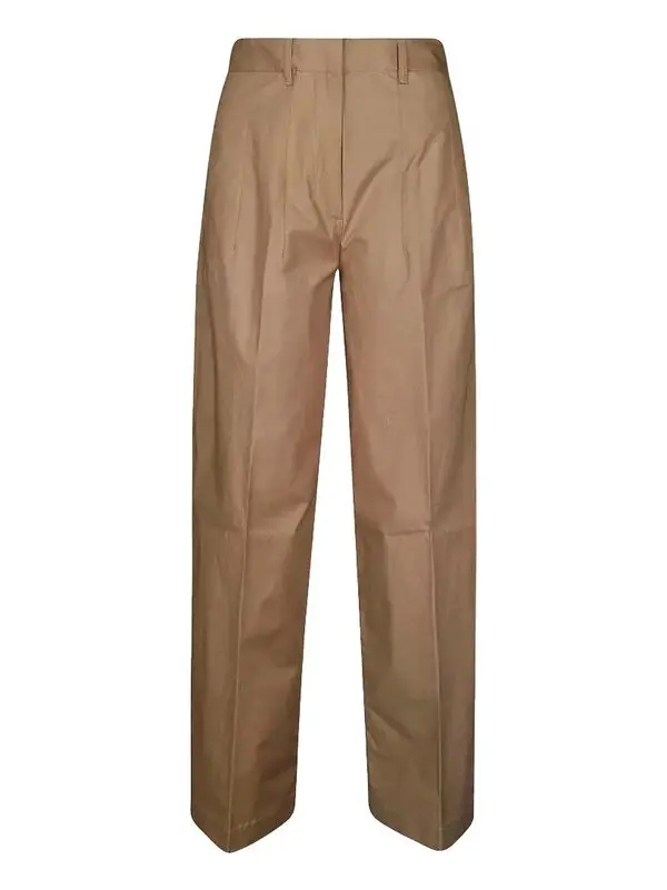 NINE:INTHE:MORNING Beige Pleated Trousers With Logo Detail - Neutrals