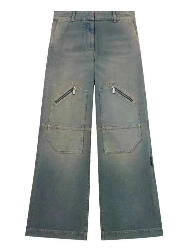 Off-White Zip-pocket Wide-leg Jeans - Blue