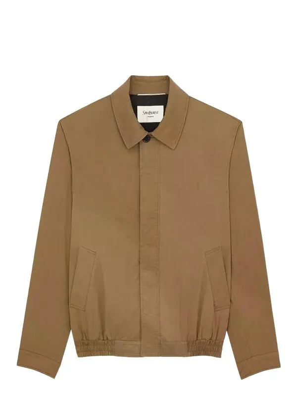 Saint Laurent Cassandre Taupe Button Jacket - Brown