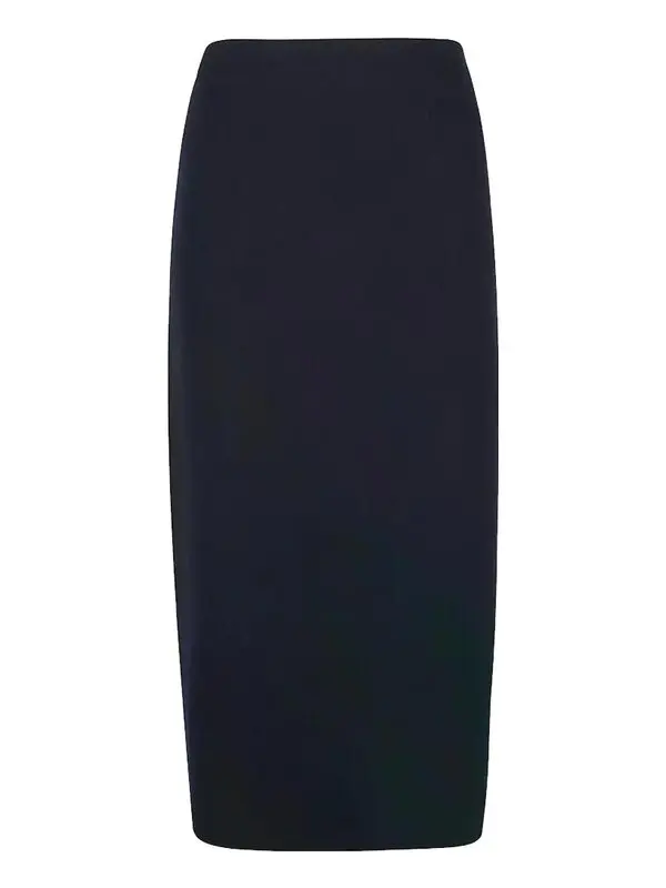 Khaite Patri Pencil Wool Midi Skirt - Blue