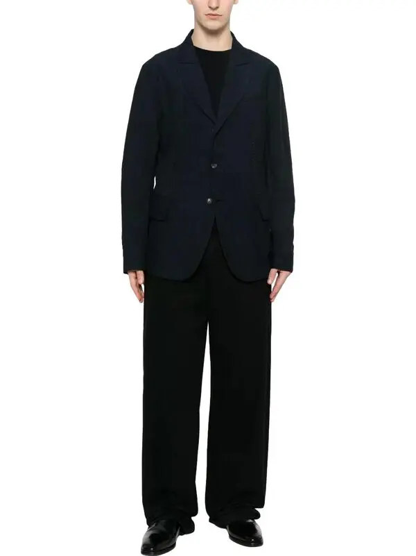 Masnada Bia Button Textured Blazer - Blue