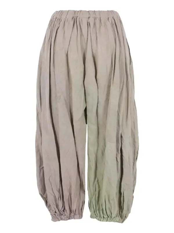 Comme Des Garçons Herringbone Gathered Trousers - Neutrals
