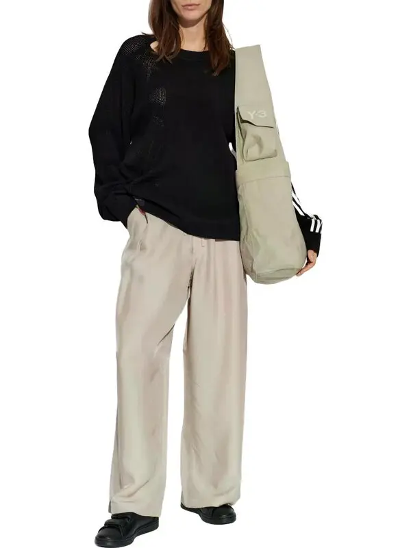 Y3 Wide Leg Drawstring Trousers - Neutrals