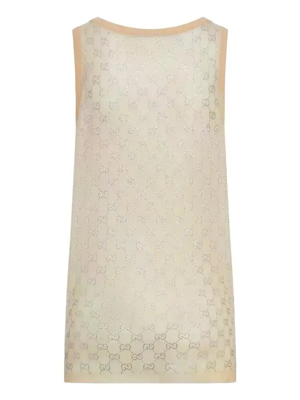 Gucci Gg Jacquard Silk Top - Neutrals