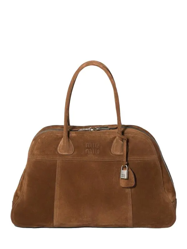 Miu Miu Suede Top Handle Bag - Cocoa Brown