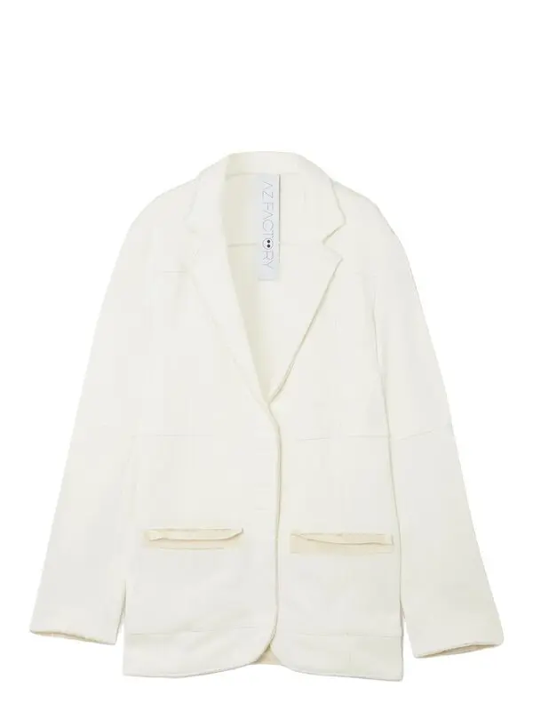 AZ FACTORY Appliquéd Organic Cotton-blend Blazer - White