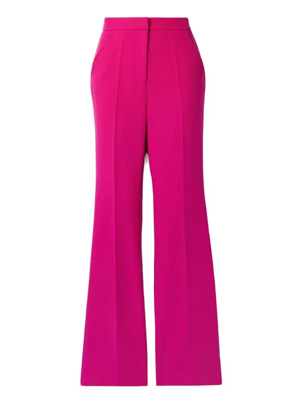 SERGIO HUDSON Wool-crepe Flared Trousers - Pink