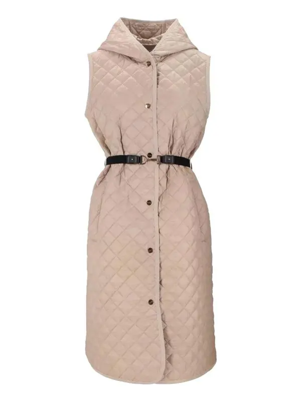 Max Mara Hooded Quilted Gilet - Neutrals