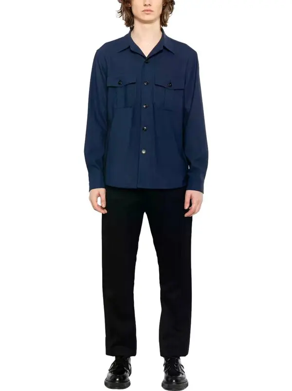 Canali Front-pocket Shirt Jacket - Blue