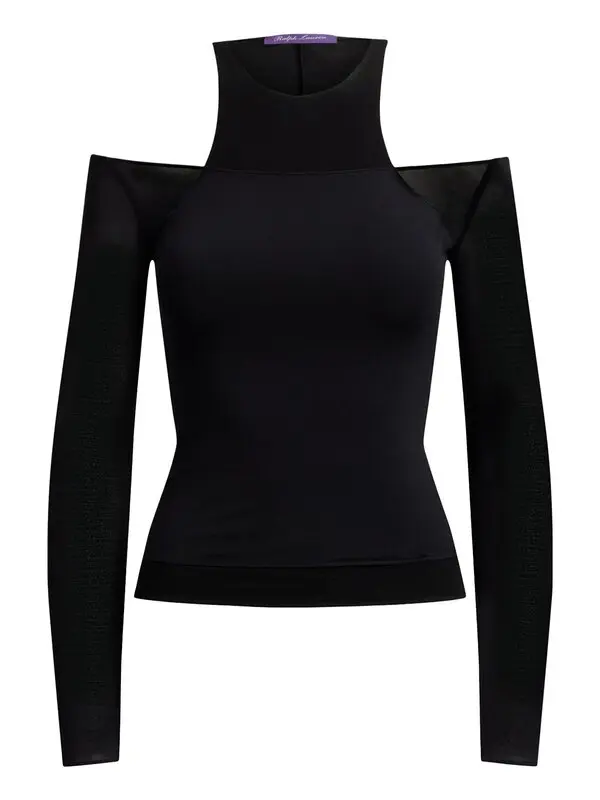 Ralph Lauren Mulberry Silk Layered Maxine Top - Black