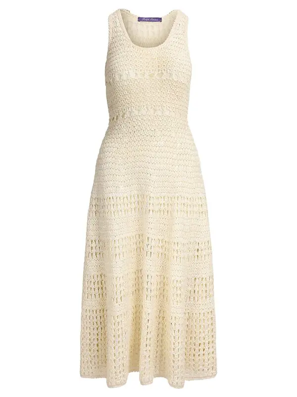 Ralph Lauren Solana Crochet Midi Dress - Neutral
