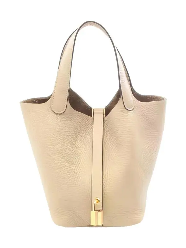 Hermès Leather Lock Handbag - Neutrals