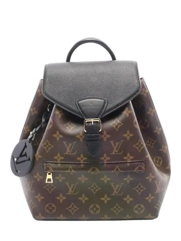 LOUIS VUITTON 2010s Montsouris Monogram Leather Backpack - Brown