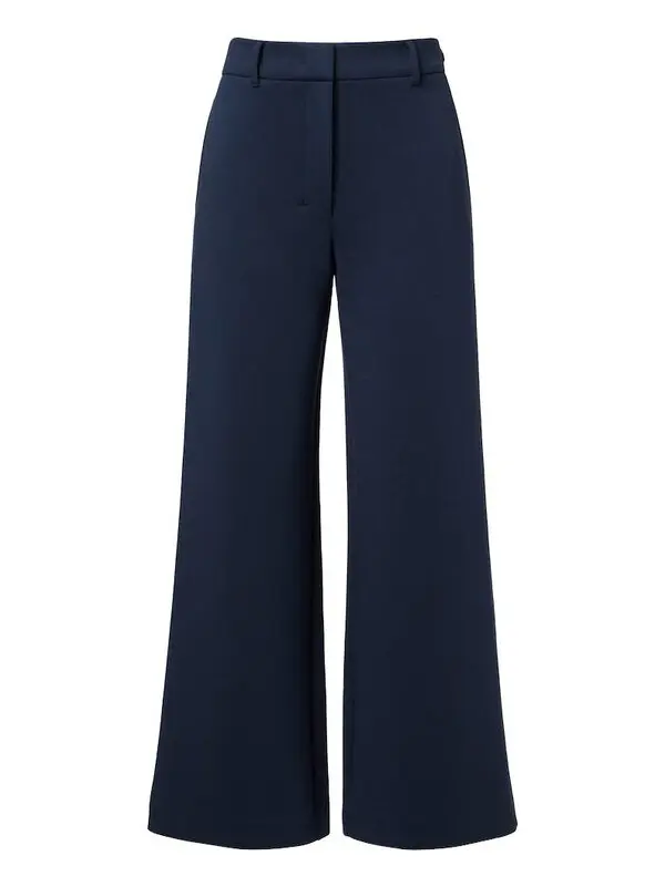 Max Mara Aerovia Cotton-blend Wide-leg Trousers - Blue
