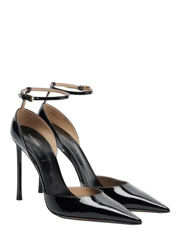 TOM FORD Vertigo Patent Leather Pointed Toe Pumps - Black