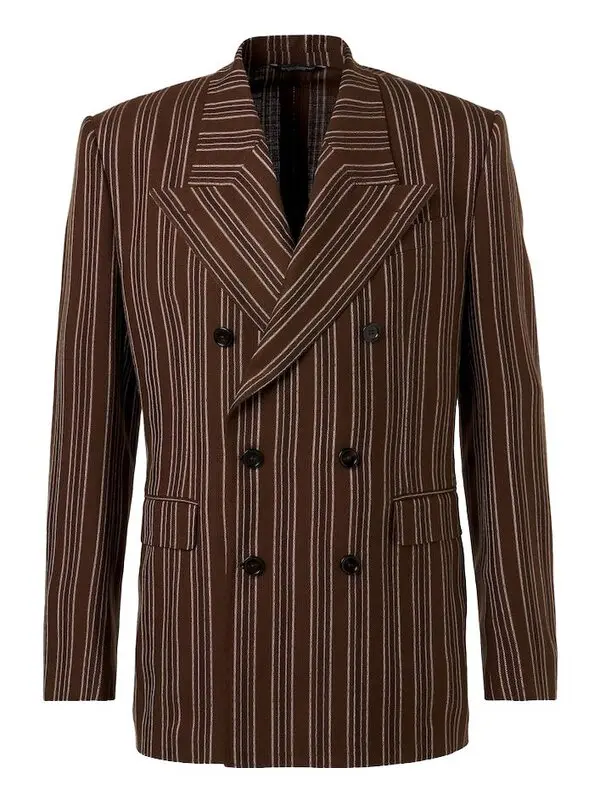Dolce & Gabbana Striped Double-breasted Blazer - Brown