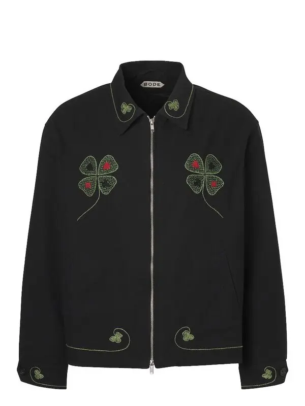 BODE Embroidered Cotton Twill Jacket - Black