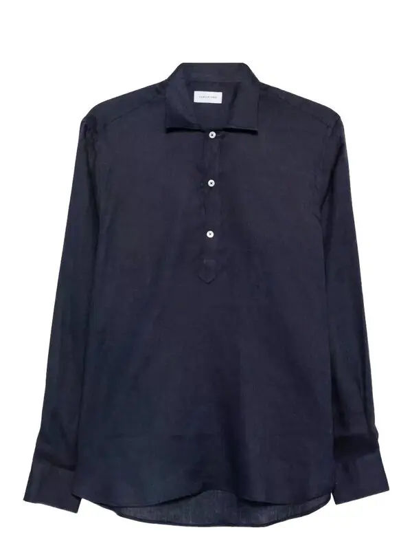 Tagliatore Long-sleeve Polo Shirt - Blue