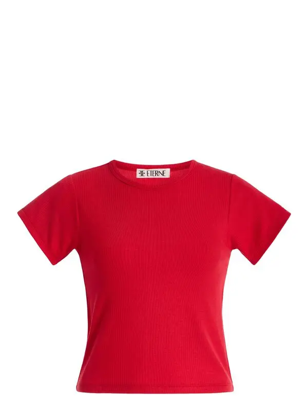 Eterne Ribbed Baby Tee - Red