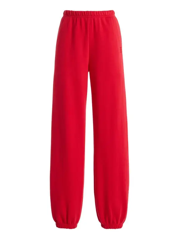 Eterne Boyfriend Cotton-modal Pocket Sweatpants - Red