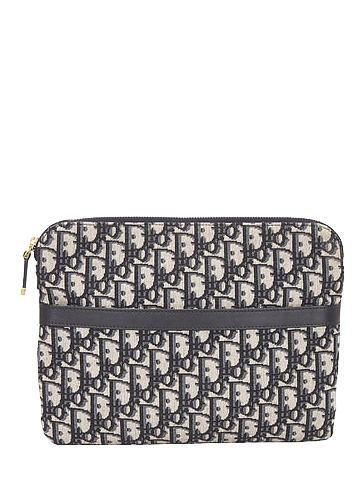 Dior Diorissimo Clutch In Canvas - Blue