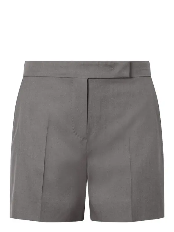 Max Mara Wool-twill Tailored Shorts - Gray