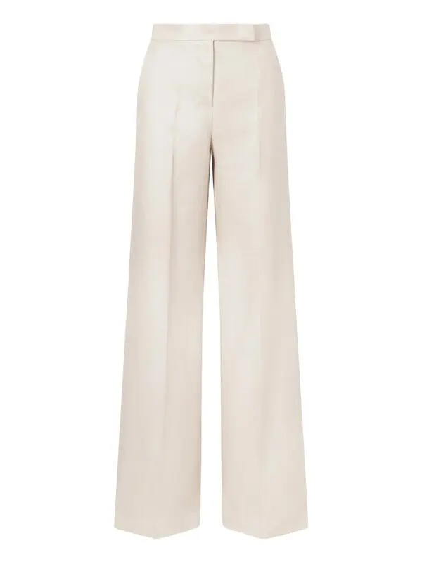 Max Mara Linen Wide-leg Trousers - Neutrals